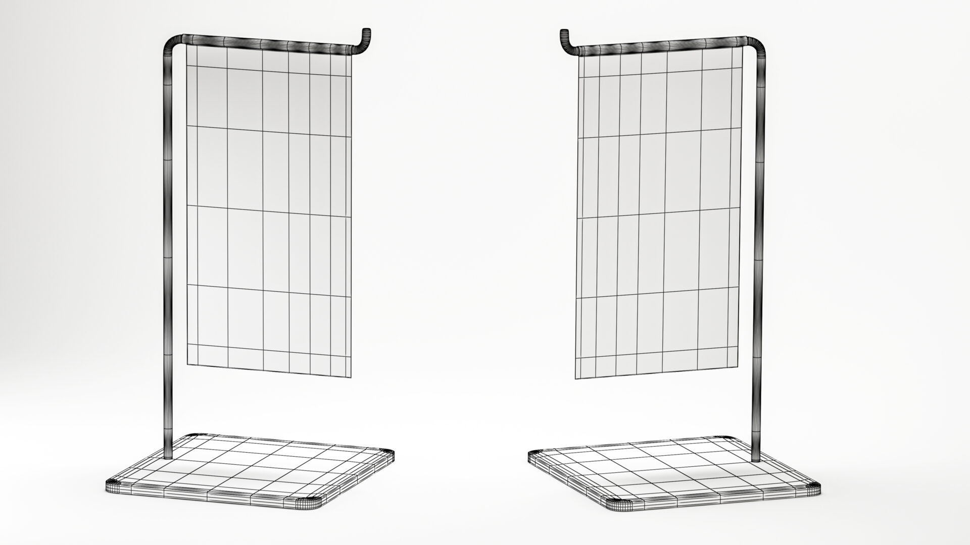Paper Table Top Set Stand 3D Model