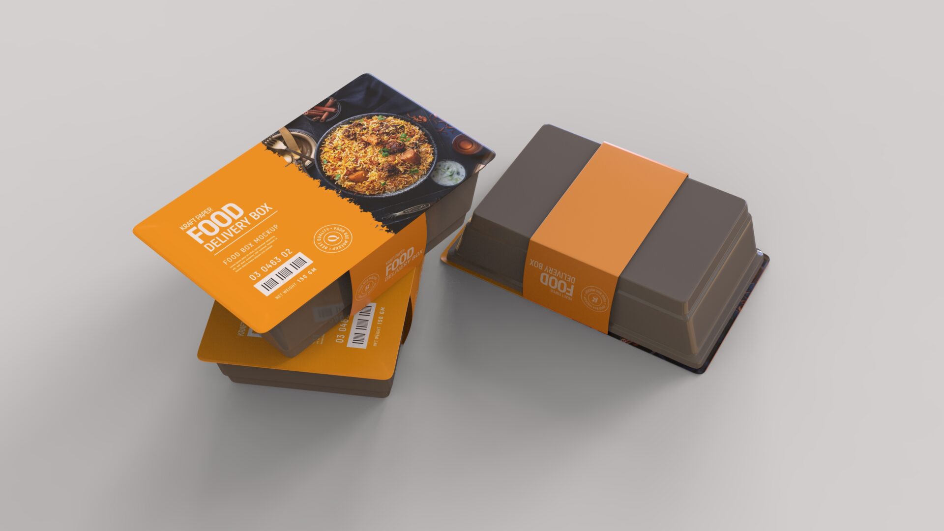 Takeaway Food Delivery Container with Paper Sleeve 3D Model