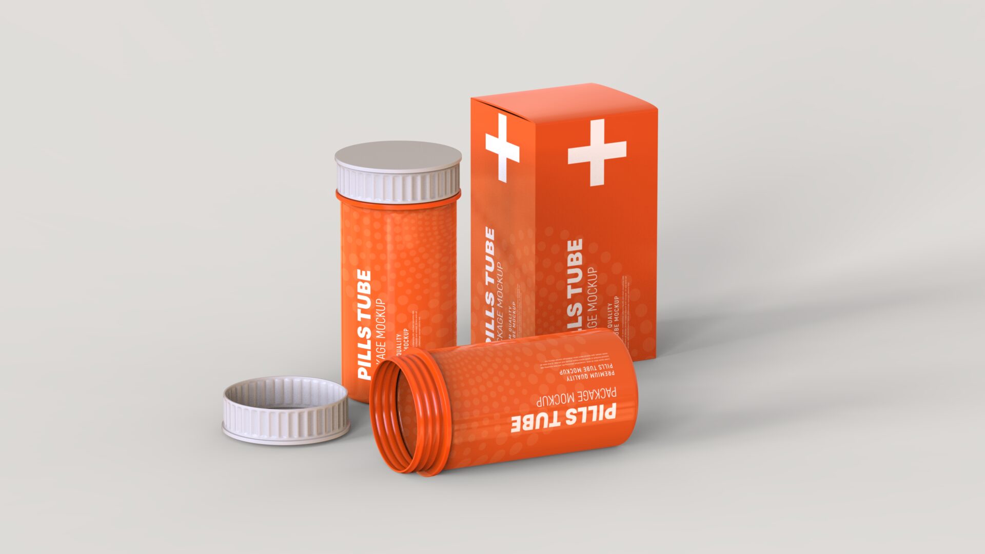 Plastic Pill Tube with Box 3D Model