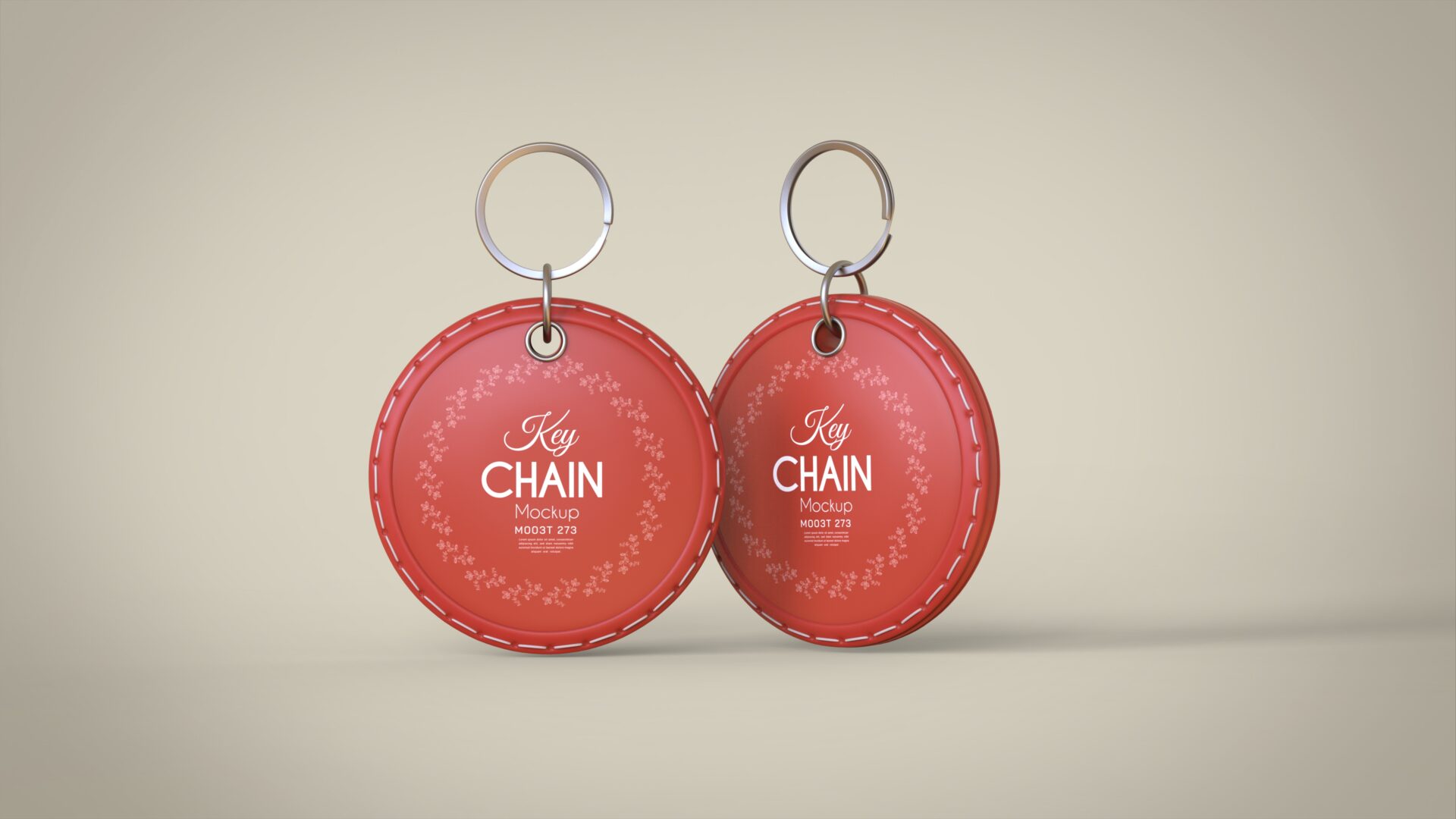 Round Leather Keychain 3D Model