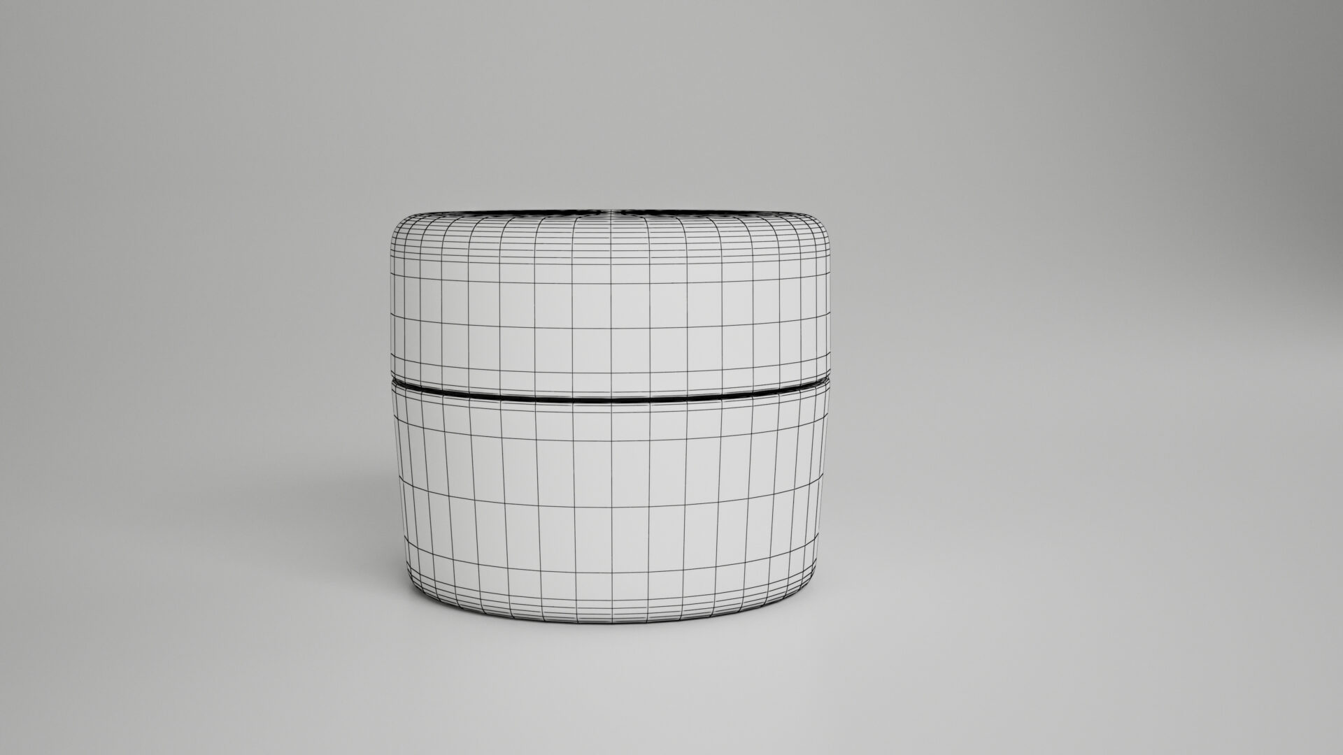 Black Sturdy Thick Double Wall Plastic Container Jar 3D Model