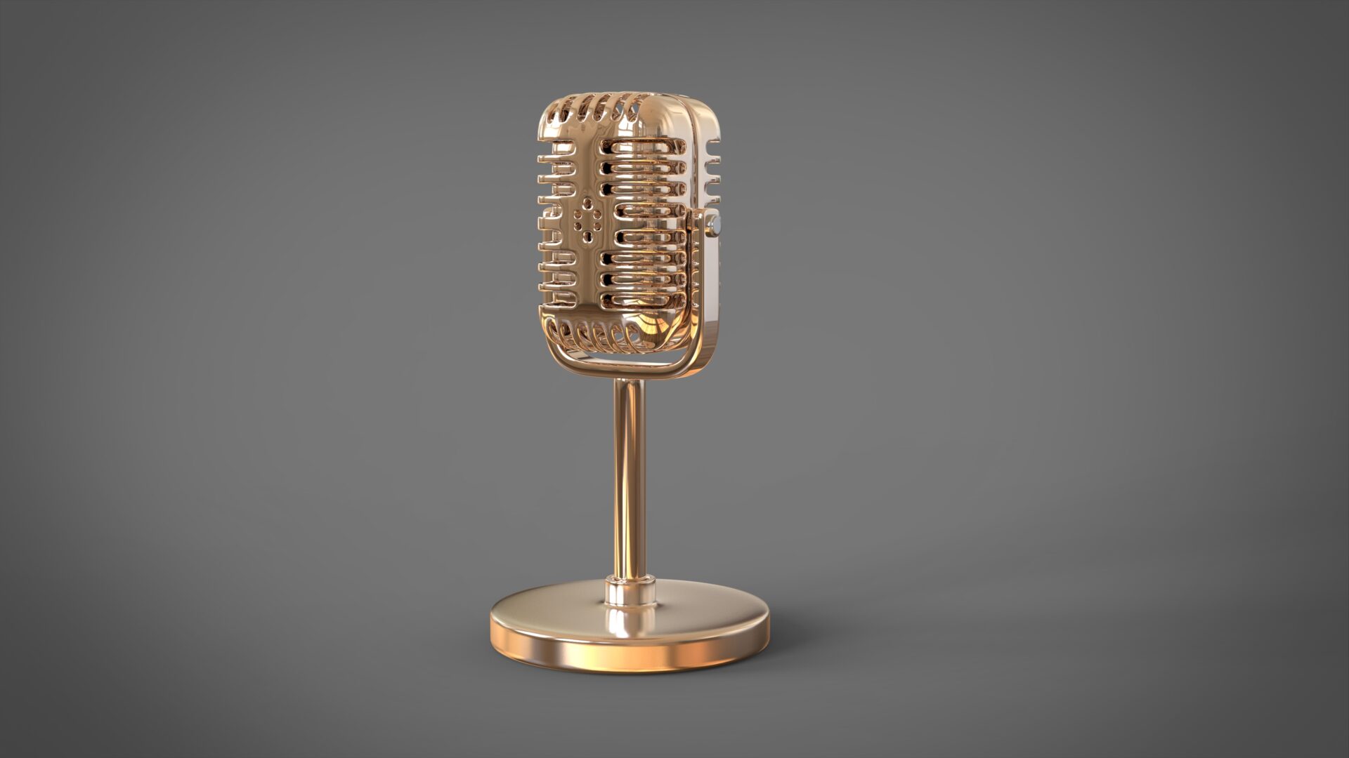 Retro Vintage Microphone 3D Model