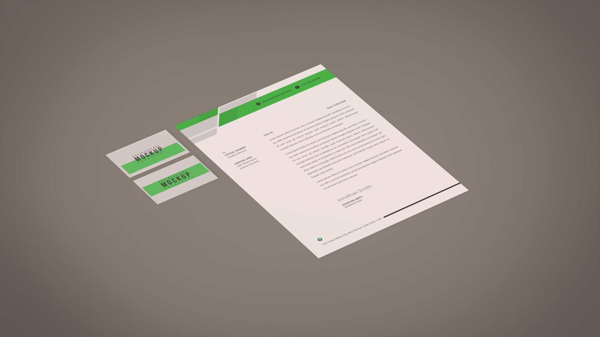 Letterhead with Business Card 3D Model