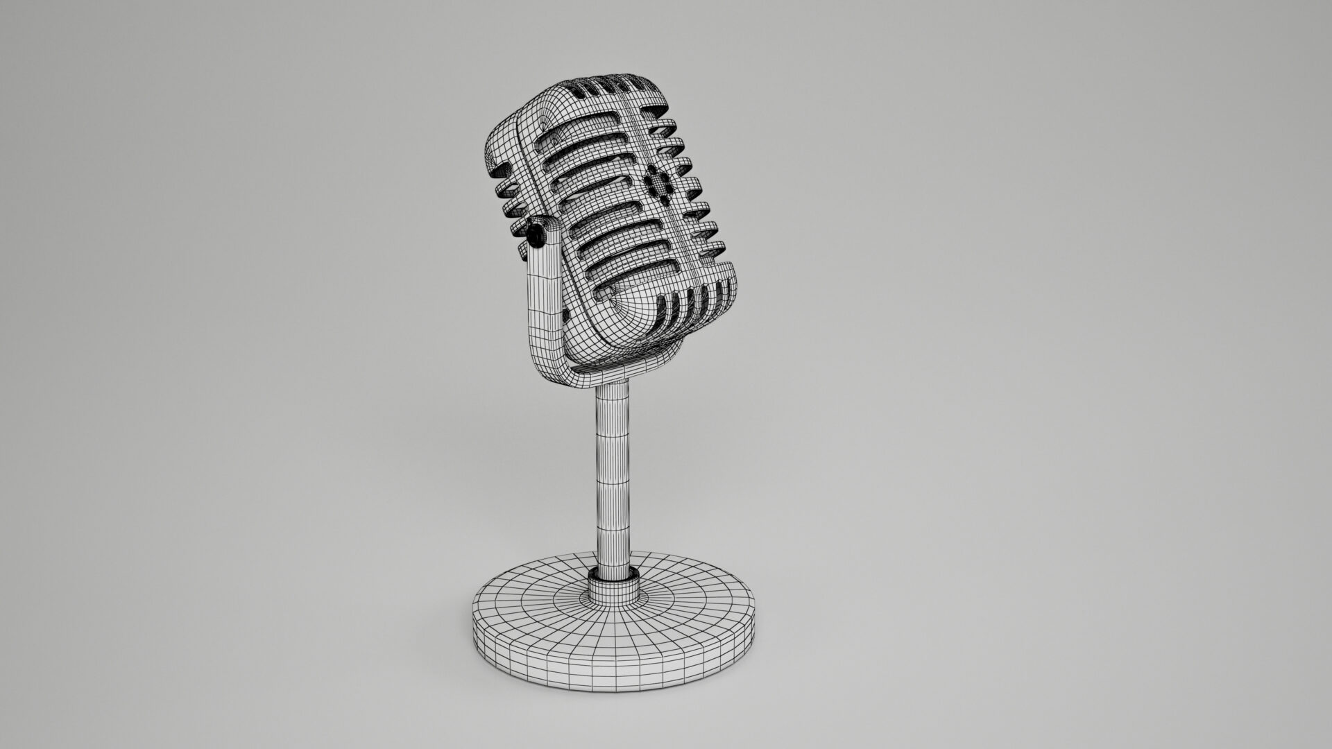 Retro Vintage Microphone 3D Model