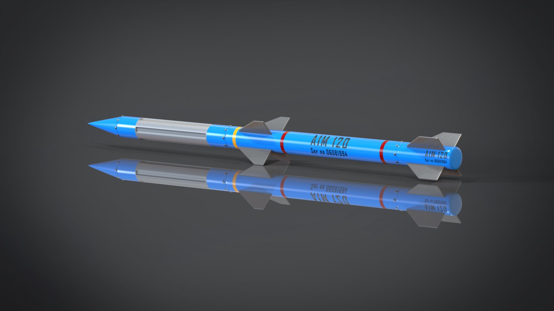 AIM-120 AMRAAM Missile 3D Model