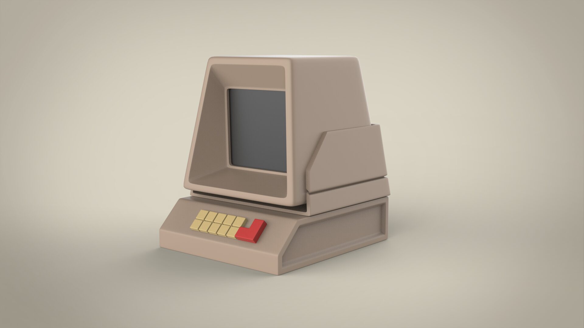 Retro PC 3D Model