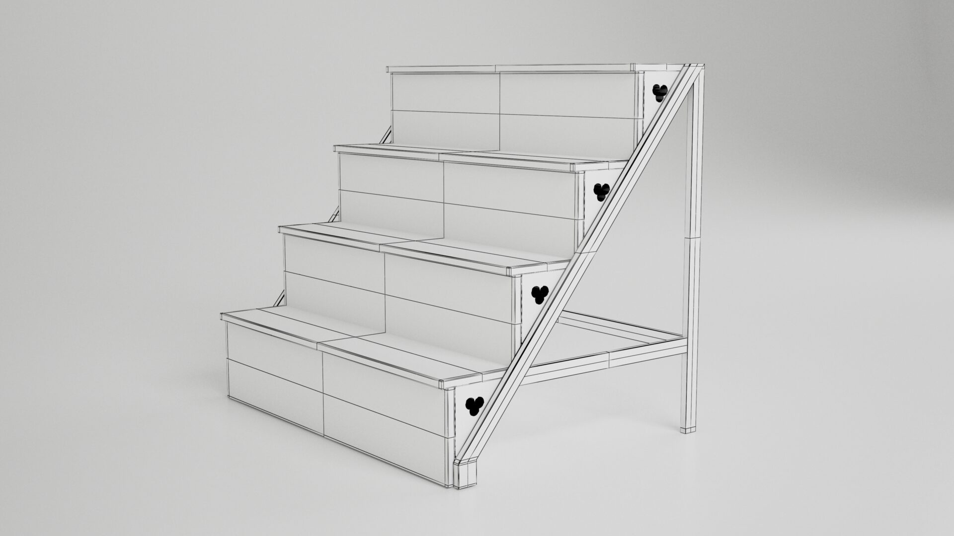Library Stairs 3D Model