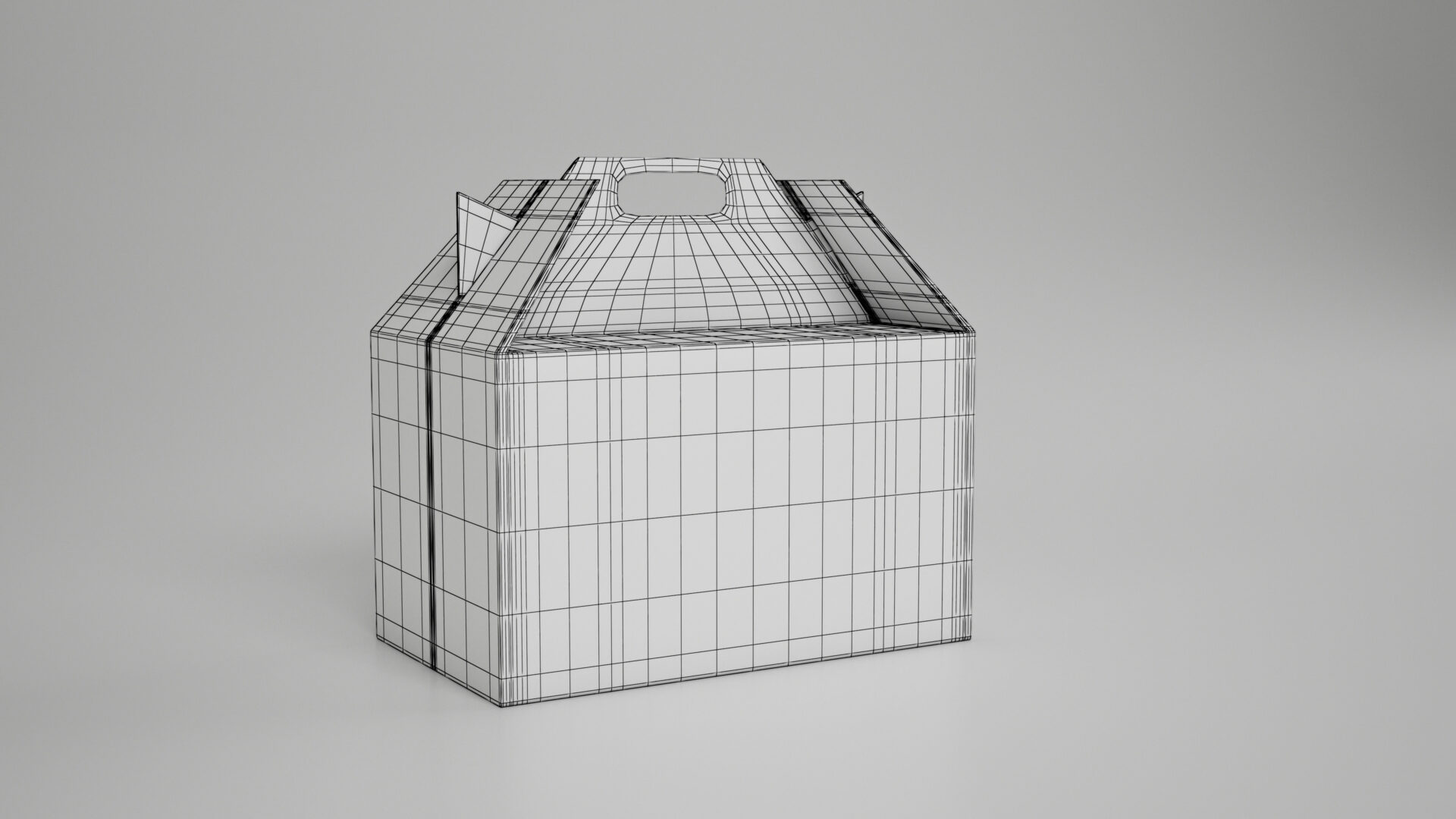 Paper Food Delivery Box 3D Model
