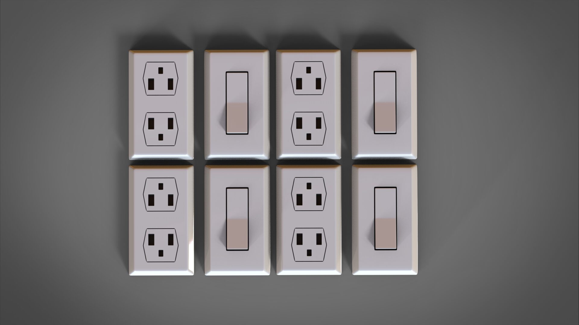 Wall Outlets and Switches 3D Model