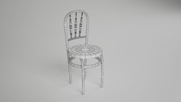 Post Apocalyptic Ruined Chair 3D Model