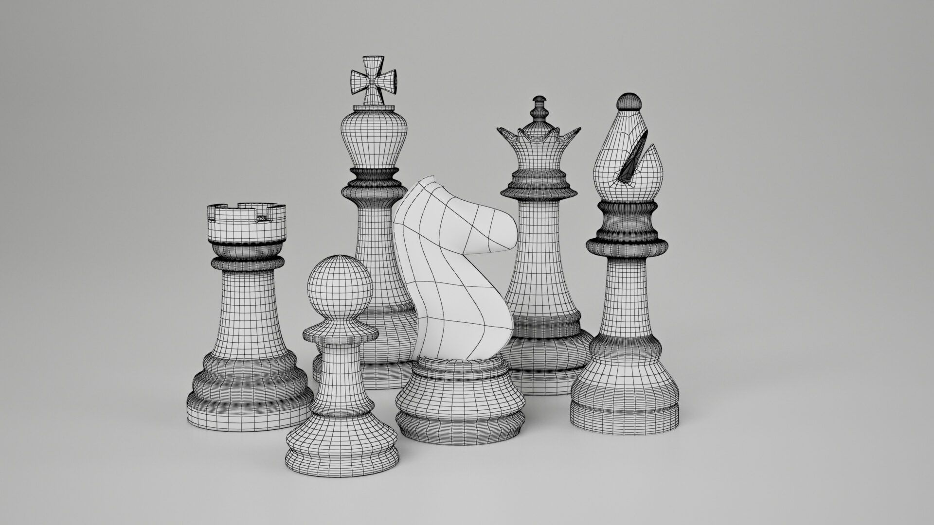 Chess Pieces 3D Model